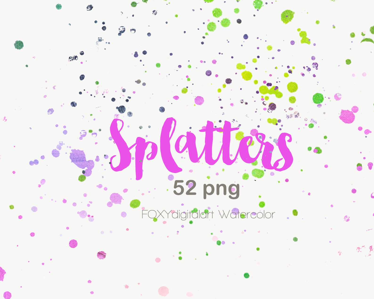 Watercolor Splatter Clipart, Paint Splatter Clipart, Watercolor ...