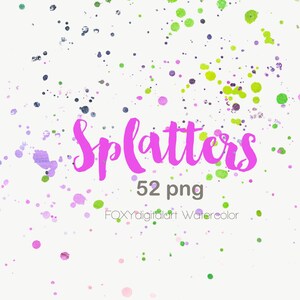Watercolor Splatter Clipart, Paint Splatter Clipart, Watercolor ...