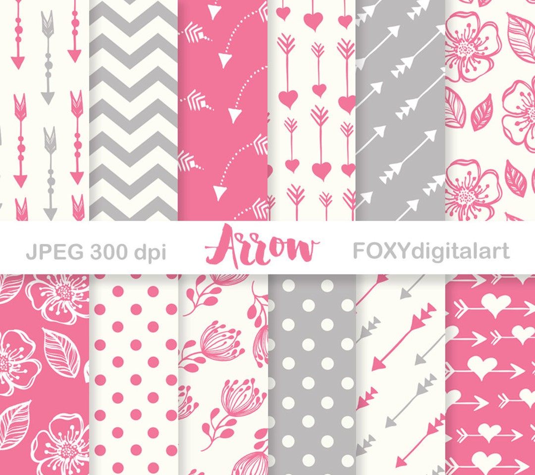 Arrows Digital Papers: ARROWS Pattern Chevron Arrows - Etsy