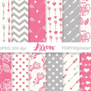 Arrows Digital Papers: ARROWS Pattern Chevron Arrows | Etsy