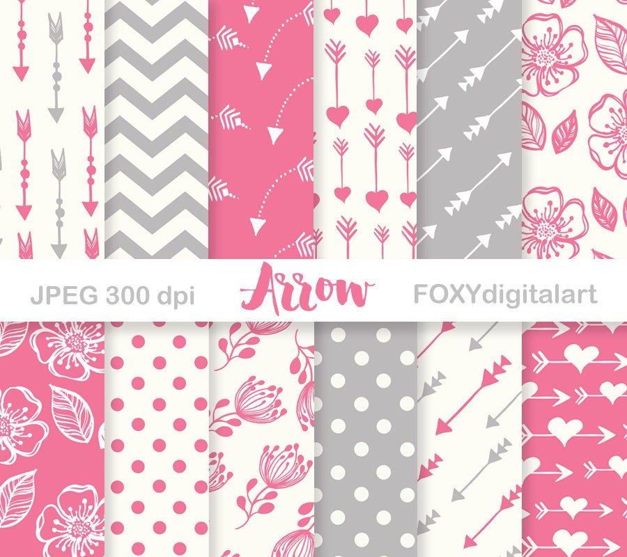 Arrows Digital Papers: ARROWS Pattern Chevron Arrows | Etsy