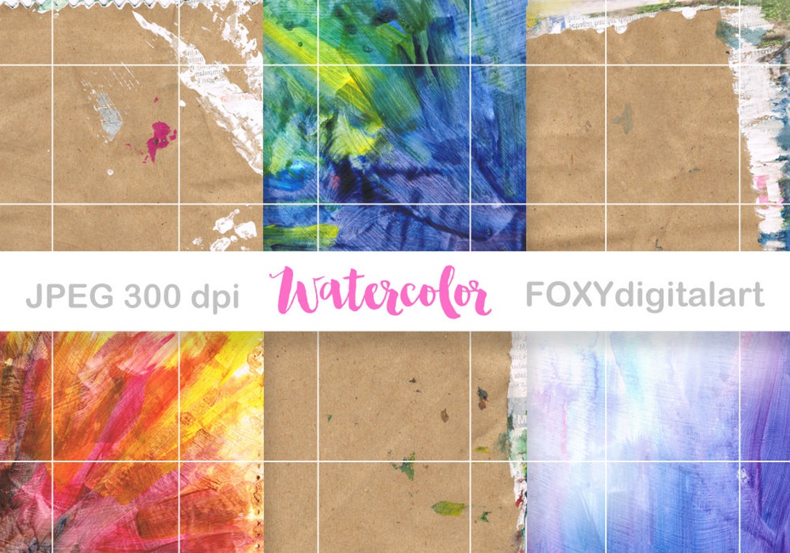 Watercolor Digital Paper: Watercolor Scrapbook Paper, Watercolor ...