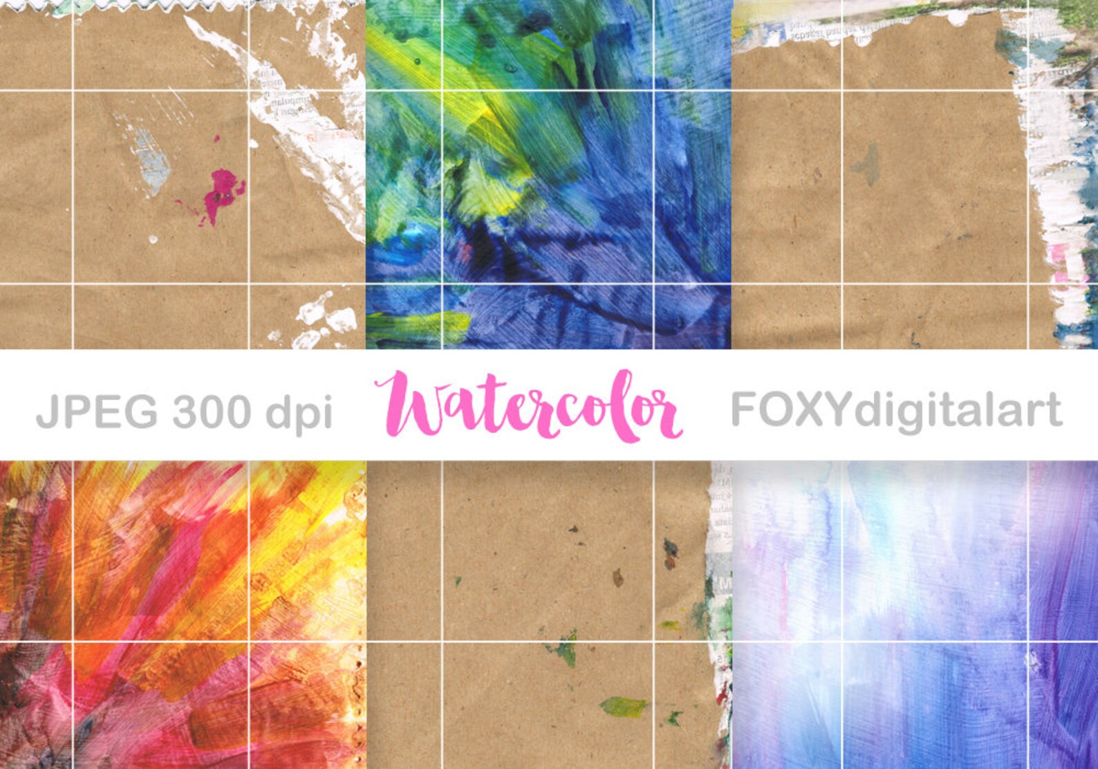 Watercolor Digital Paper: Watercolor Scrapbook Paper, Watercolor ...