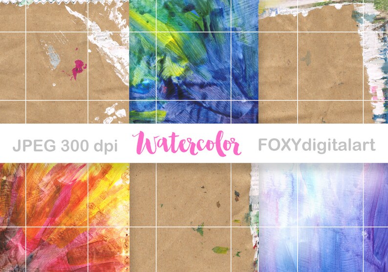 Watercolor Digital Paper: Watercolor Scrapbook Paper, Watercolor ...