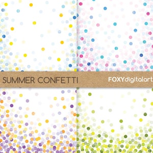Confetti Digital Paper Set, “throw Some Confetti” Colorful Digital ...