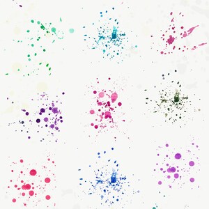 Watercolor Splatters Clipart, Watercolor Splashes, Paint Splashes ...