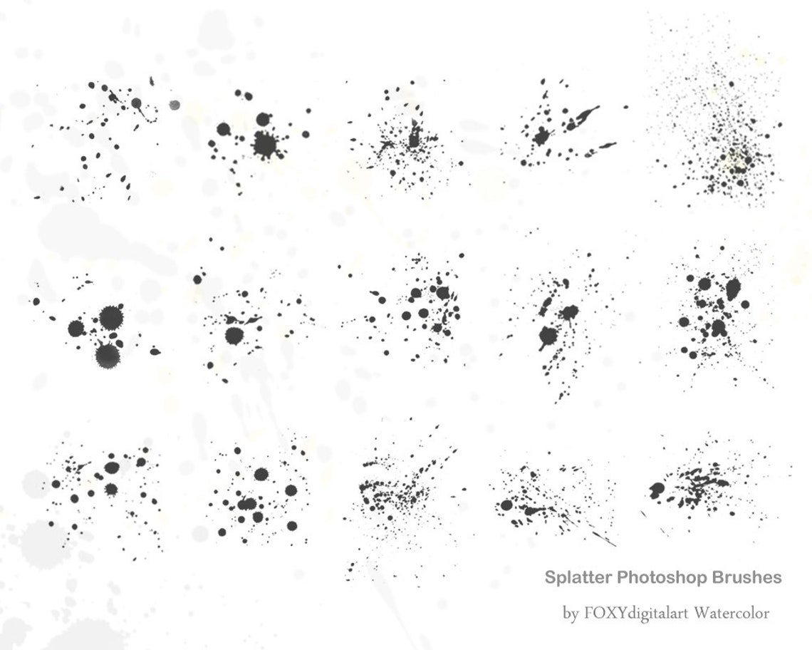 Watercolor Splatter Brushes, Handmade Paint Strokes, Paint Splatter ...