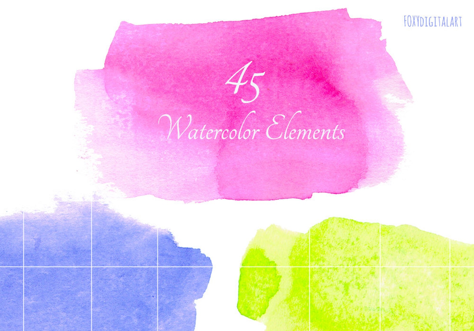 Watercolour Brush Strokes Clipart , Hand Painted Watercolor Splash ...