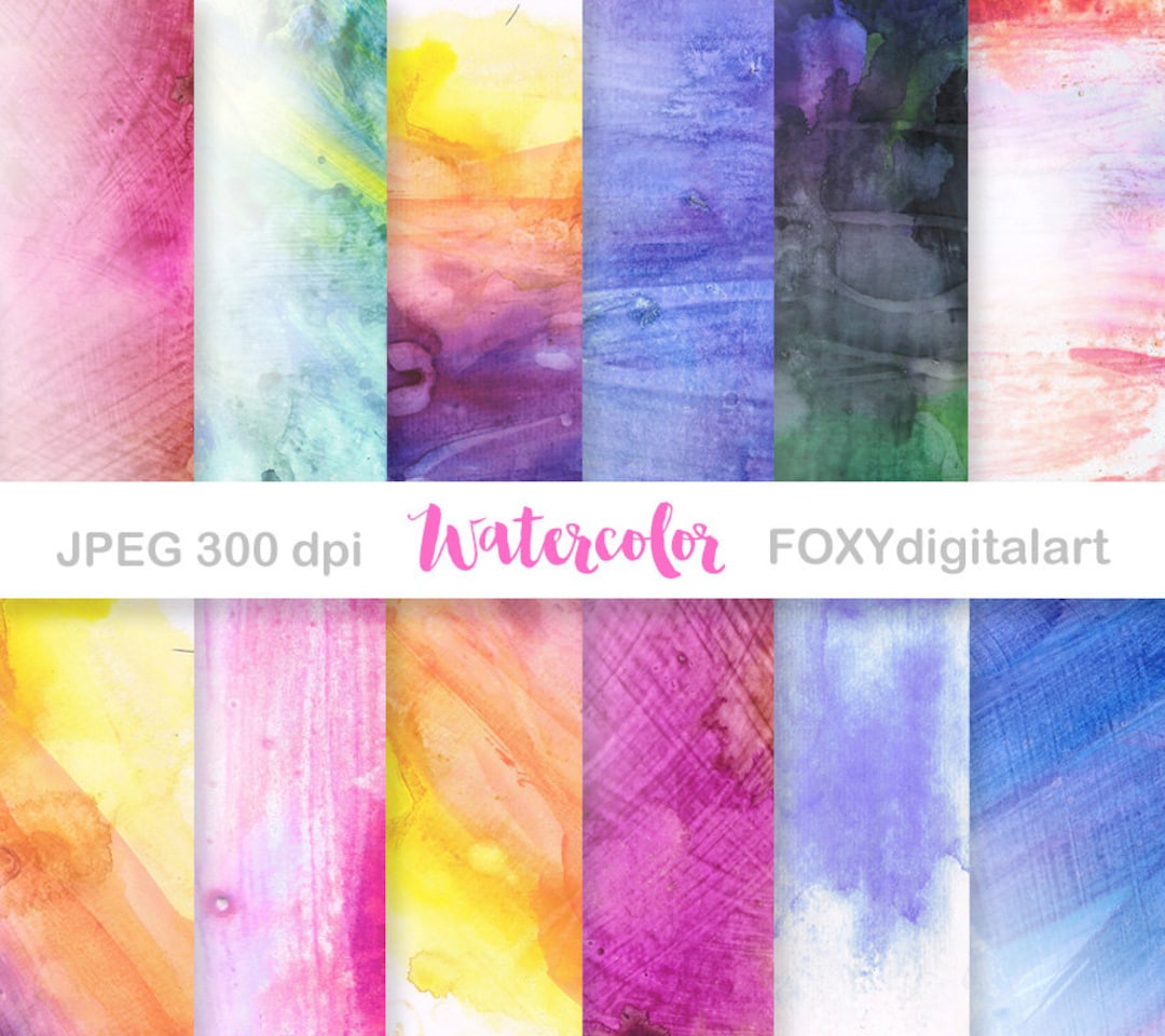 Watercolor Digital Paper: “WATERCOLOR PAPER” Digital Scrapbooking ...