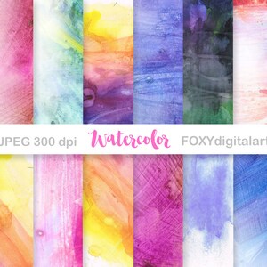 Watercolor Digital Paper: “WATERCOLOR PAPER” Digital Scrapbooking ...