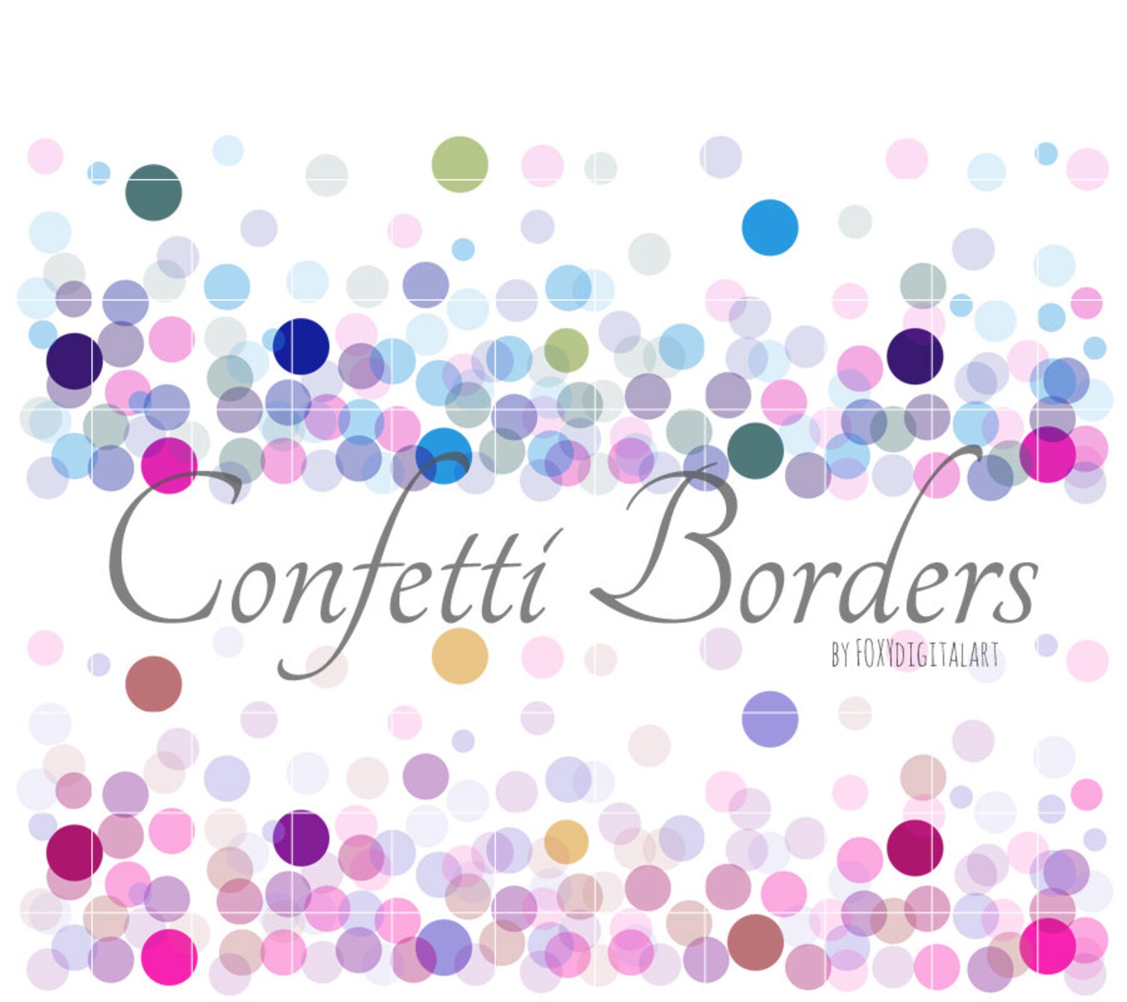 Confetti Borders, Confetti Clipart, Confetti Overlay, Digital ...