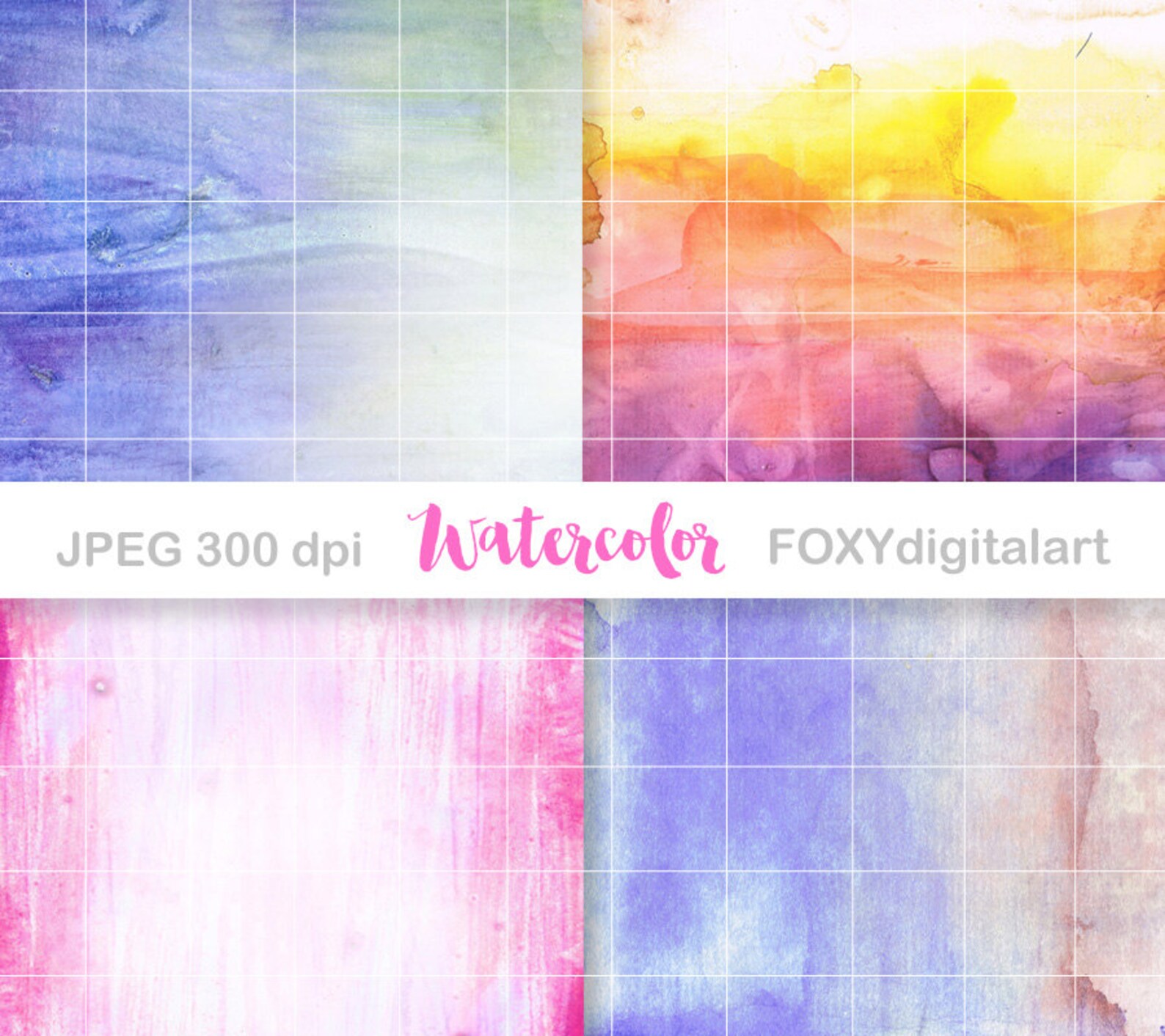 Watercolor Digital Paper: “WATERCOLOR PAPER” Digital Scrapbooking ...