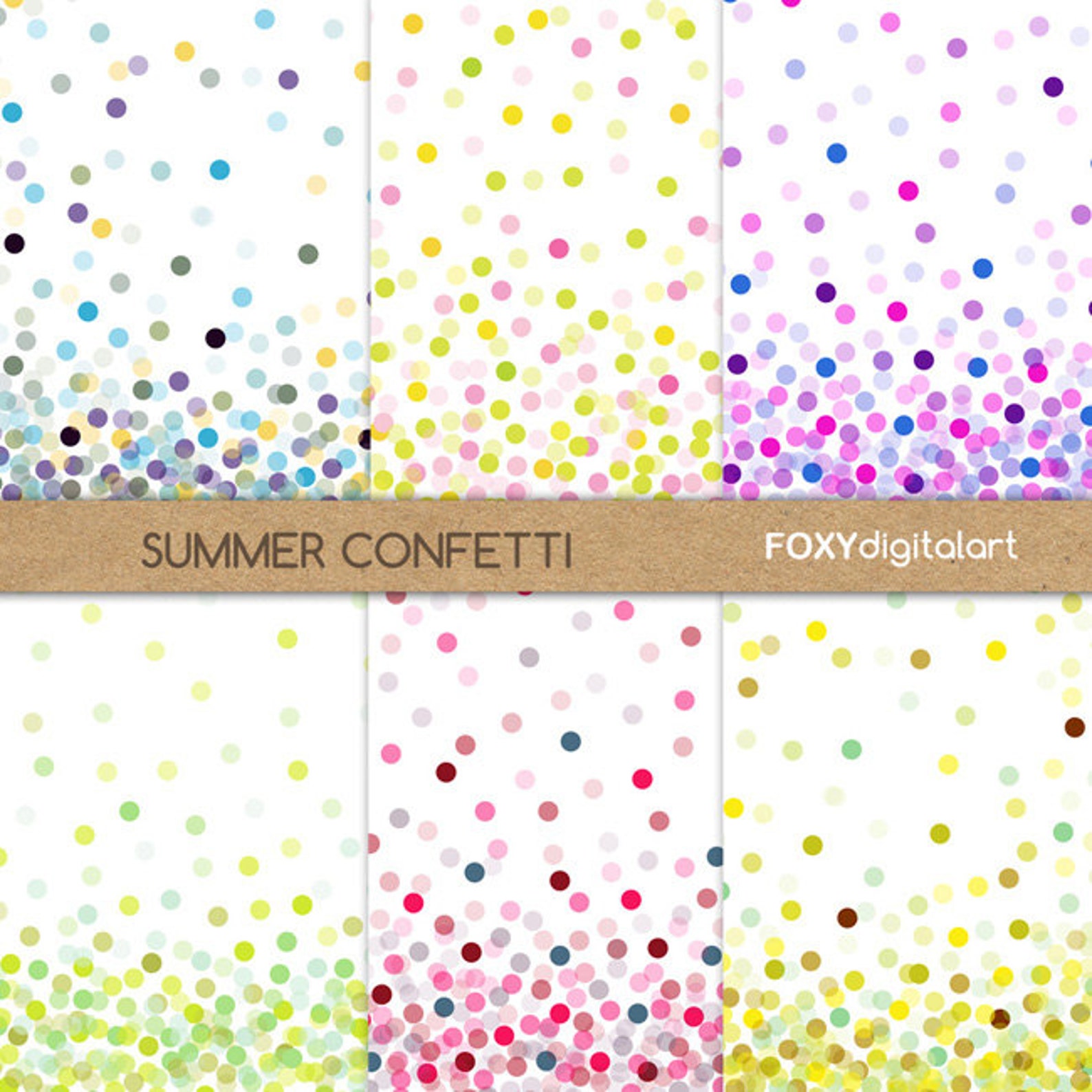 Confetti Digital Paper Set, “throw Some Confetti” Digital Paper ...