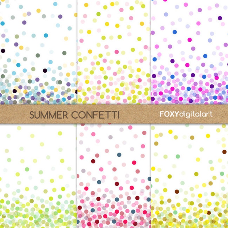 Confetti Digital Paper Set, “throw Some Confetti” Digital Paper ...