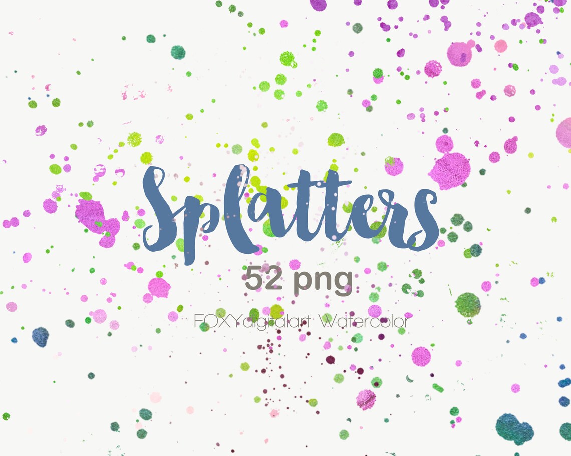 Watercolor Splatter Clipart, Paint Splatter Clipart, Watercolor ...