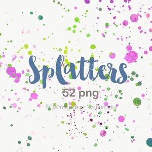 Watercolor Splatter Clipart, Paint Splatter Clipart, Watercolor ...