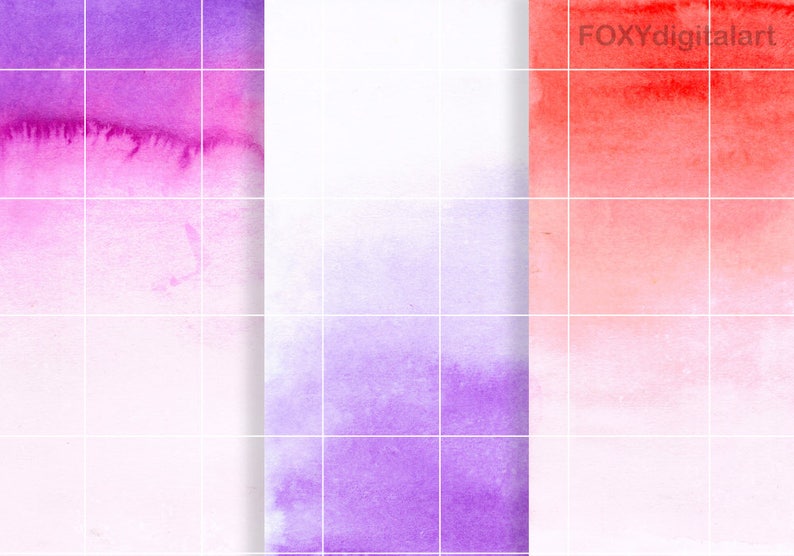 Watercolour Ombre Digital Papers, Ombre Watercolor Backgrounds ...