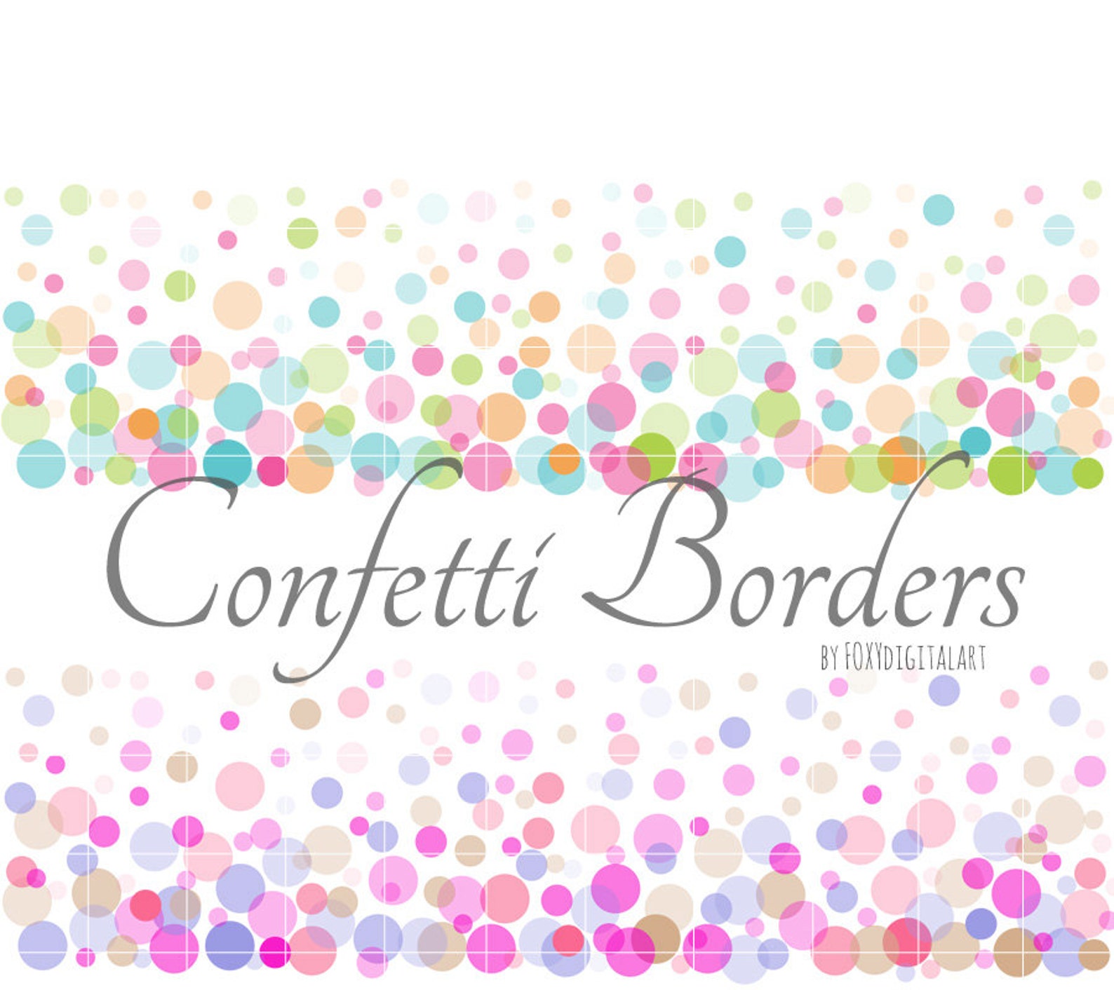 Confetti Clipart, Confetti Borders, Digital Confetti, Confetti Overlay ...