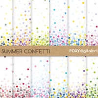 Confetti Digital Paper Set, throw Some Confetti Colorful Digital ...