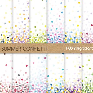 Confetti Digital Paper Set, “throw Some Confetti” Colorful Digital ...