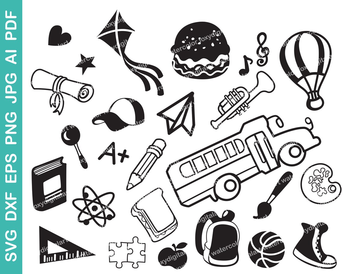 Back to School Svg Bundle, School Bus Svg, Back to School Svg, Apple ...