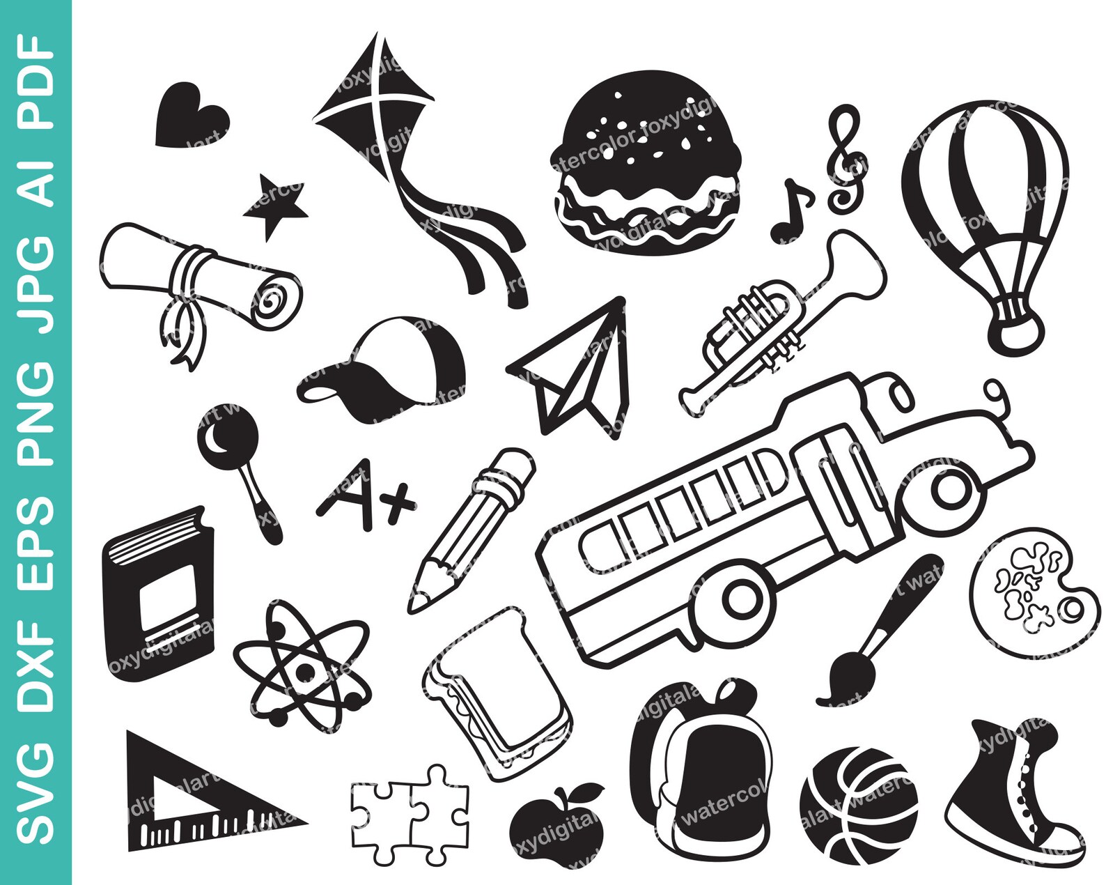 Back to School Svg Bundle, School Bus Svg, Back to School Svg, Apple ...