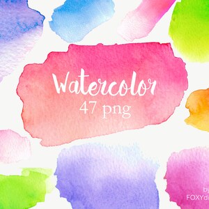 Watercolor Splotches Clipart, Hand Painted Watercolor Splashes, Splodge ...