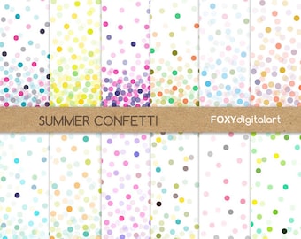 Confetti Digital Paper Set, “throw Some Confetti” Digital Paper ...