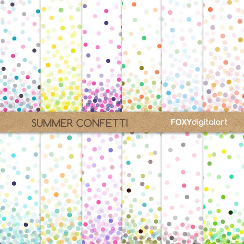 Confetti Digital Paper Set, “throw Some Confetti” Digital Paper ...