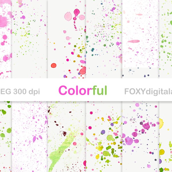 Confetti Digital Paper Set, throw Some Confetti Colorful Digital ...