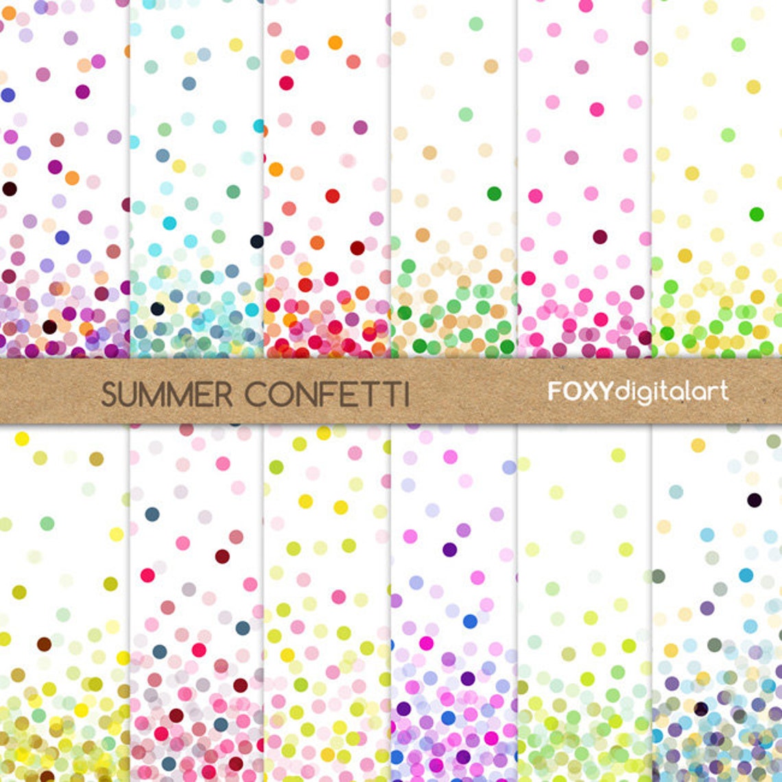 Confetti Digital Paper Set, “throw Some Confetti” Digital Paper ...