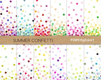 Confetti Digital Paper Set, “throw Some Confetti” Digital Paper ...
