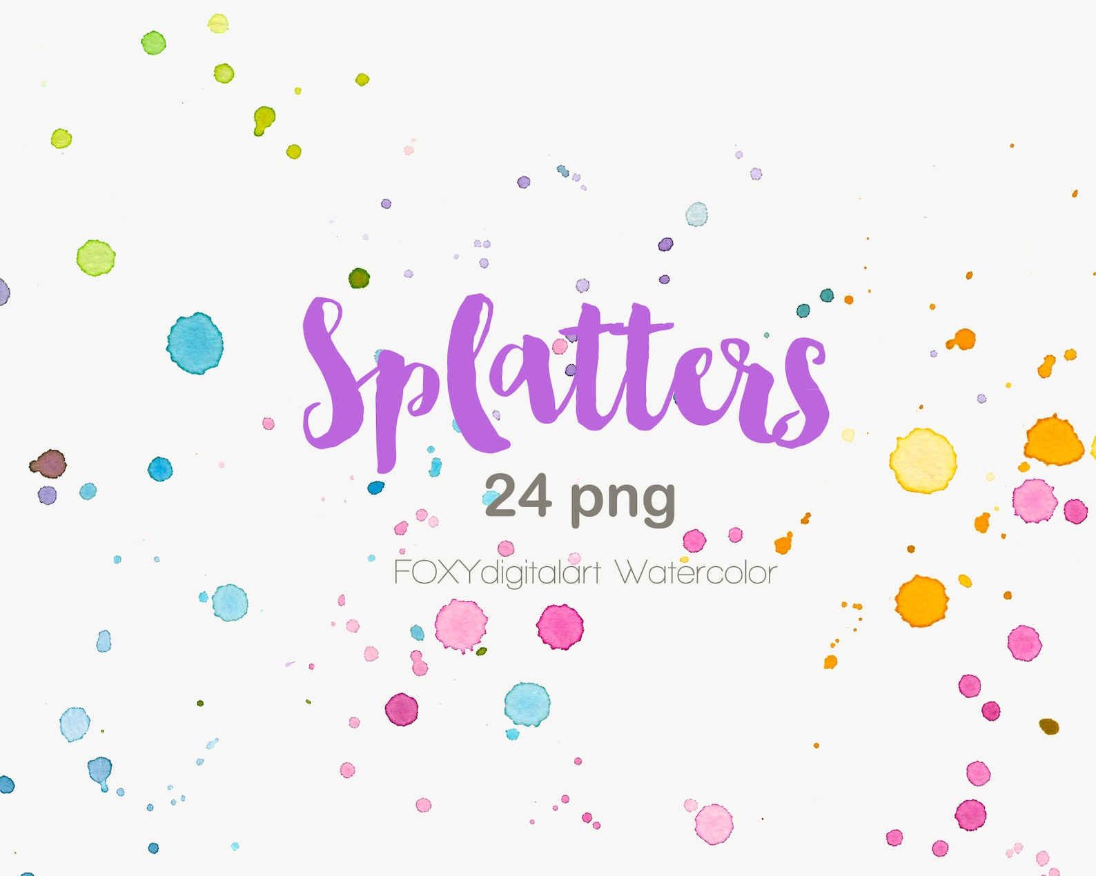 Watercolor Splatter Clipart, Paint Splatter Clipart, Watercolor ...