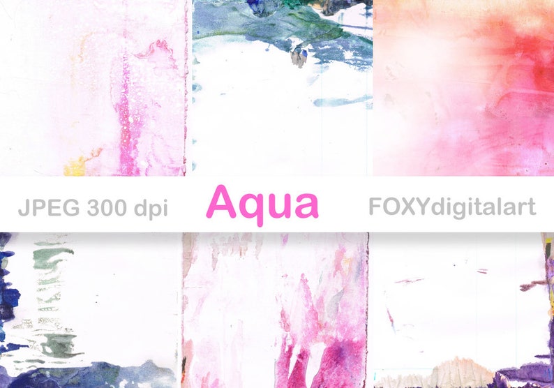 Watercolor Digital Paper, Hand Painted Watercolor Paper, Scrapbooking ...