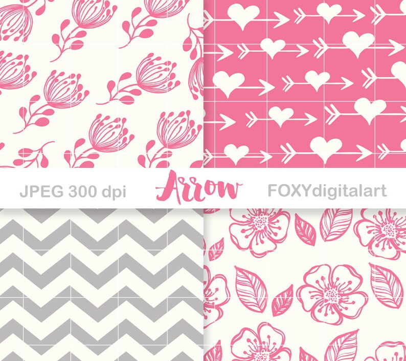 Arrows Digital Papers: ARROWS Pattern Chevron Arrows - Etsy