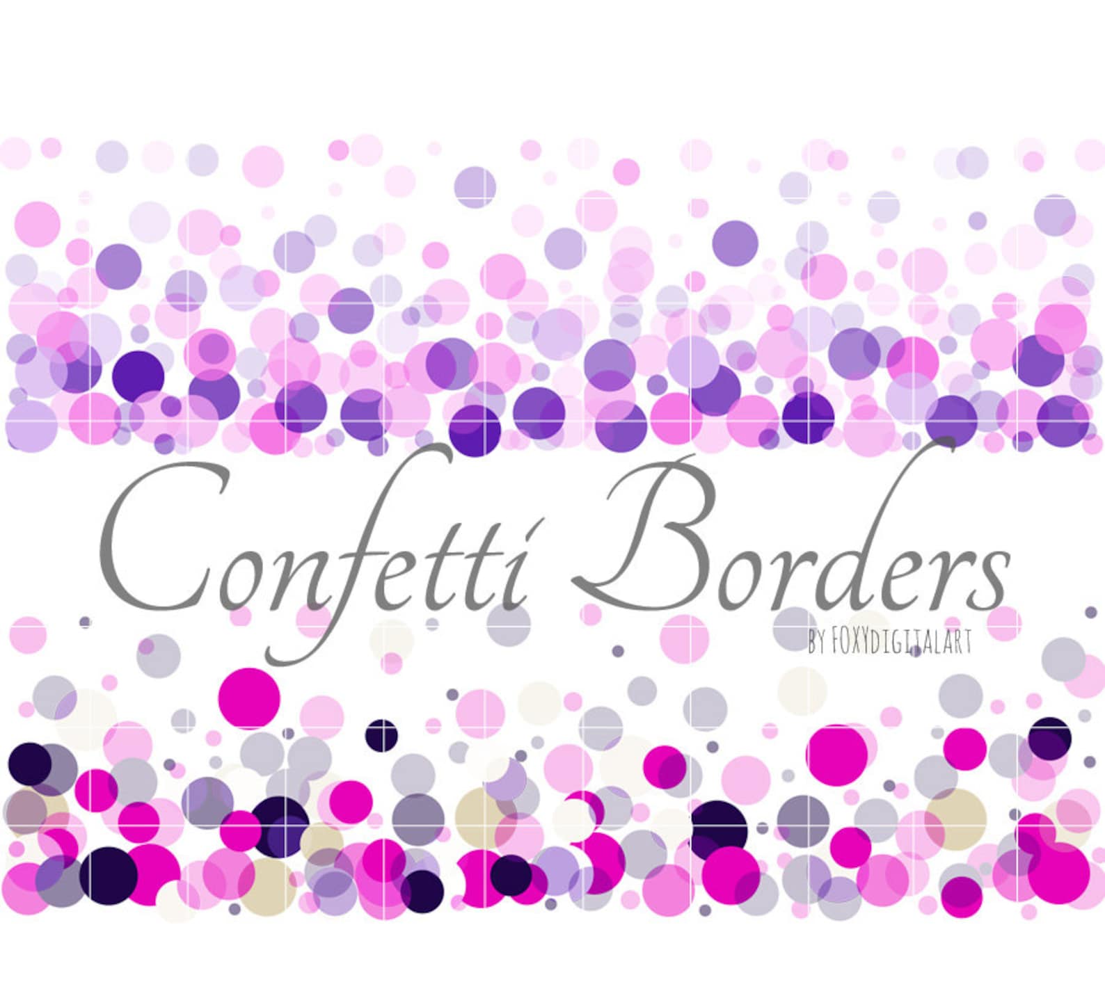 Confetti Clipart, Confetti Borders, Digital Confetti, Confetti Overlay ...