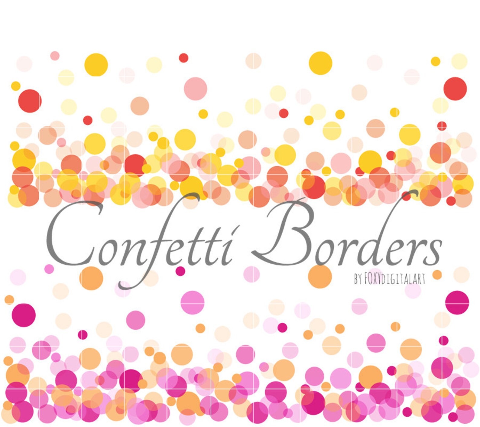 Confetti Borders, Confetti Clipart, Confetti Overlay, Digital ...