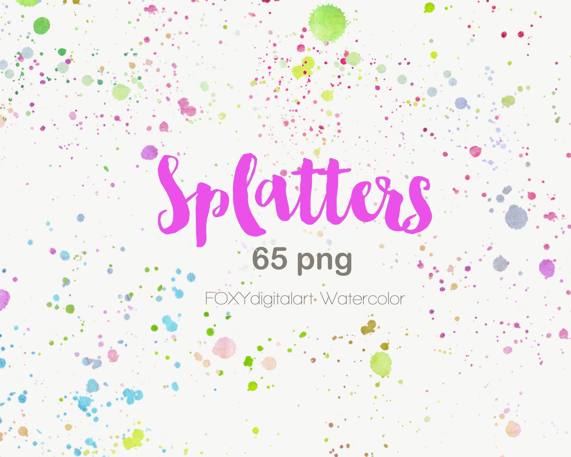 Watercolor Paint Brush Splatters, Watercolor Splashes, Grunge Graffiti ...