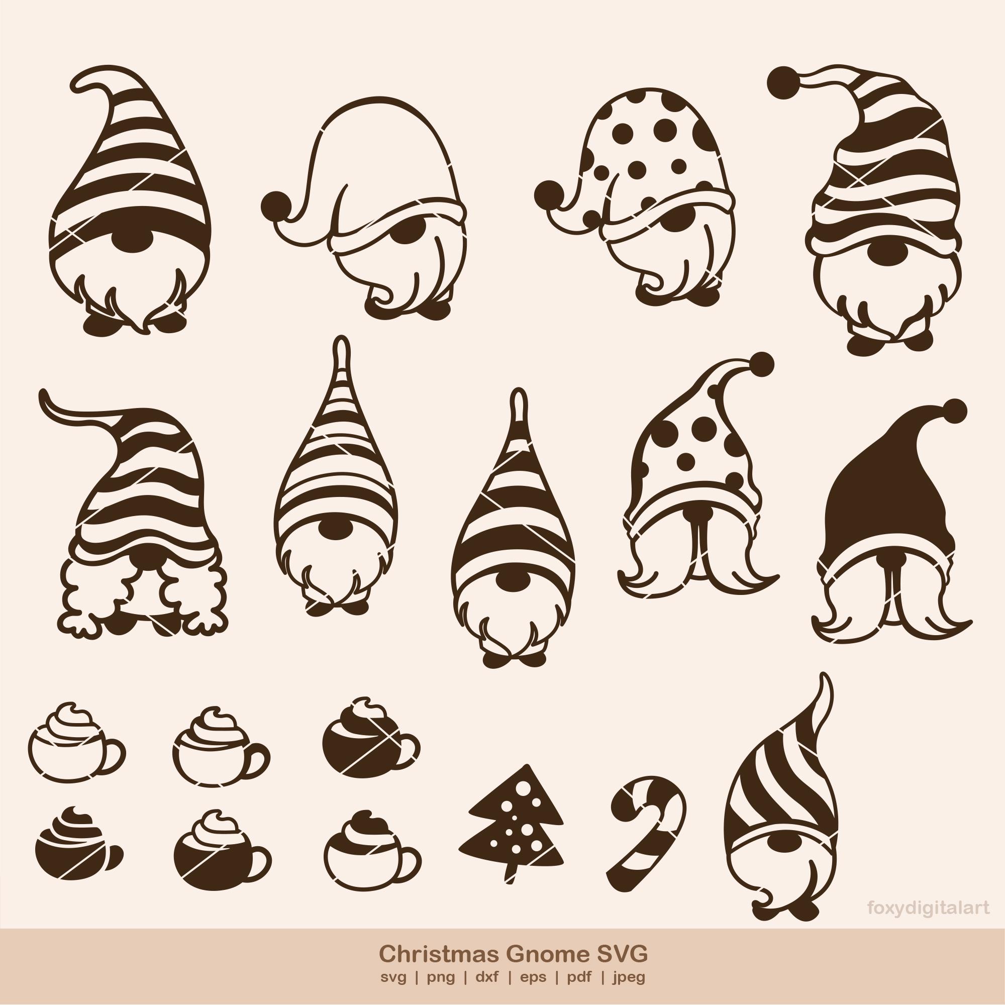 Gnome Svg, Christmas Gnome Svg Cut File, Gnome Svg Bundle, Garden Gnome ...