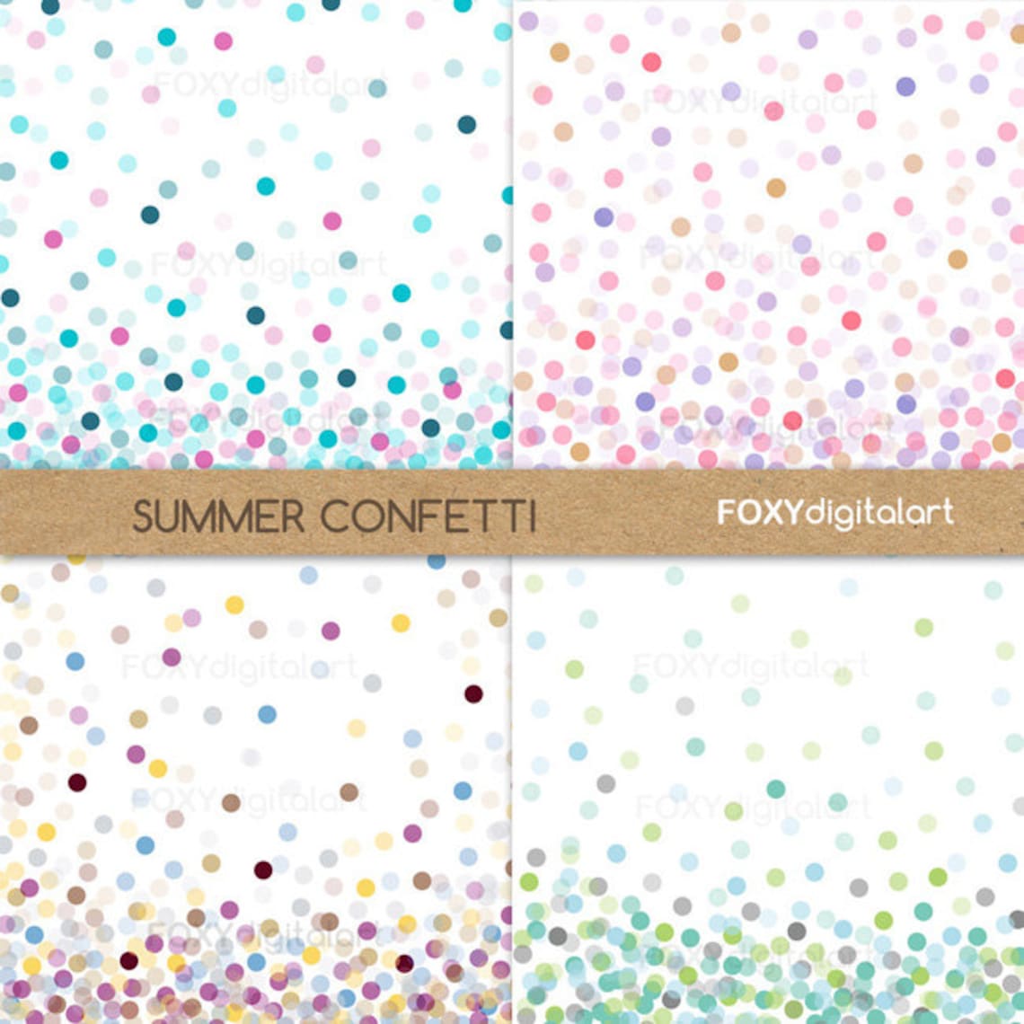 Confetti Digital Paper Set, “throw Some Confetti” Colorful Digital ...