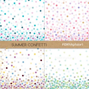 Confetti Digital Paper Set, “throw Some Confetti” Colorful Digital ...