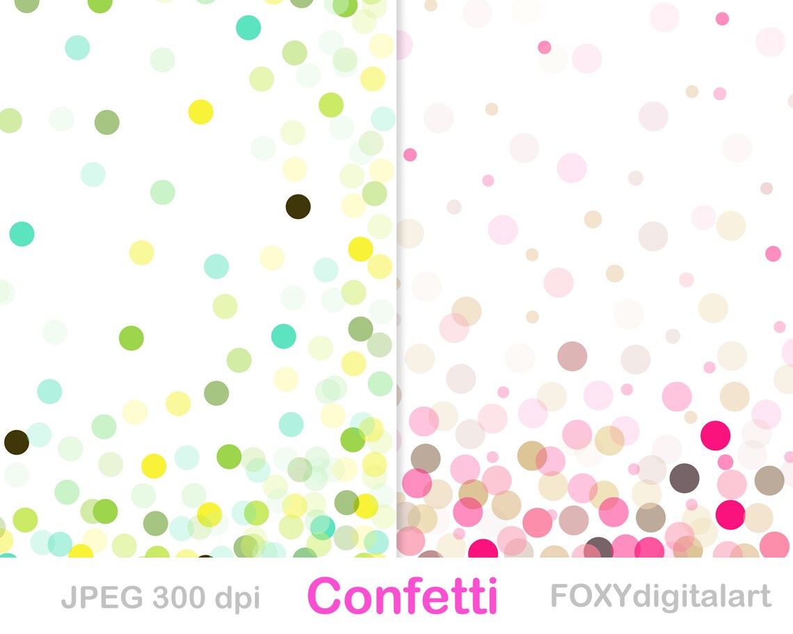 Confetti Digital Paper Pack Wedding Invitation, Throw Some Confetti ...