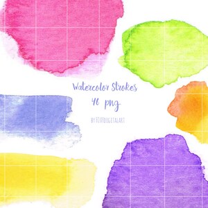 Watercolor Brush Strokes Clipart, Hand Painted Watercolor Clip Art ...