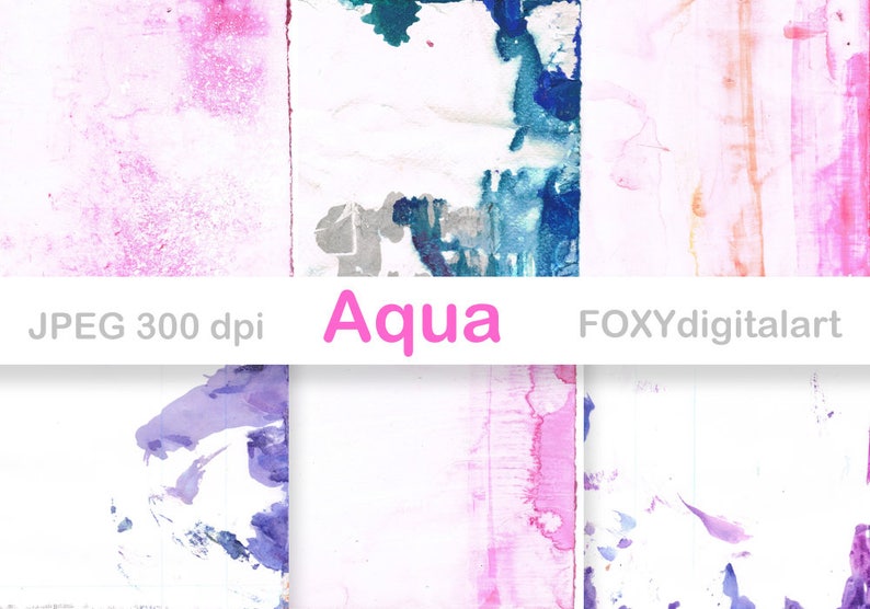 Watercolor Digital Paper, Hand Painted Watercolor Paper, Scrapbooking ...