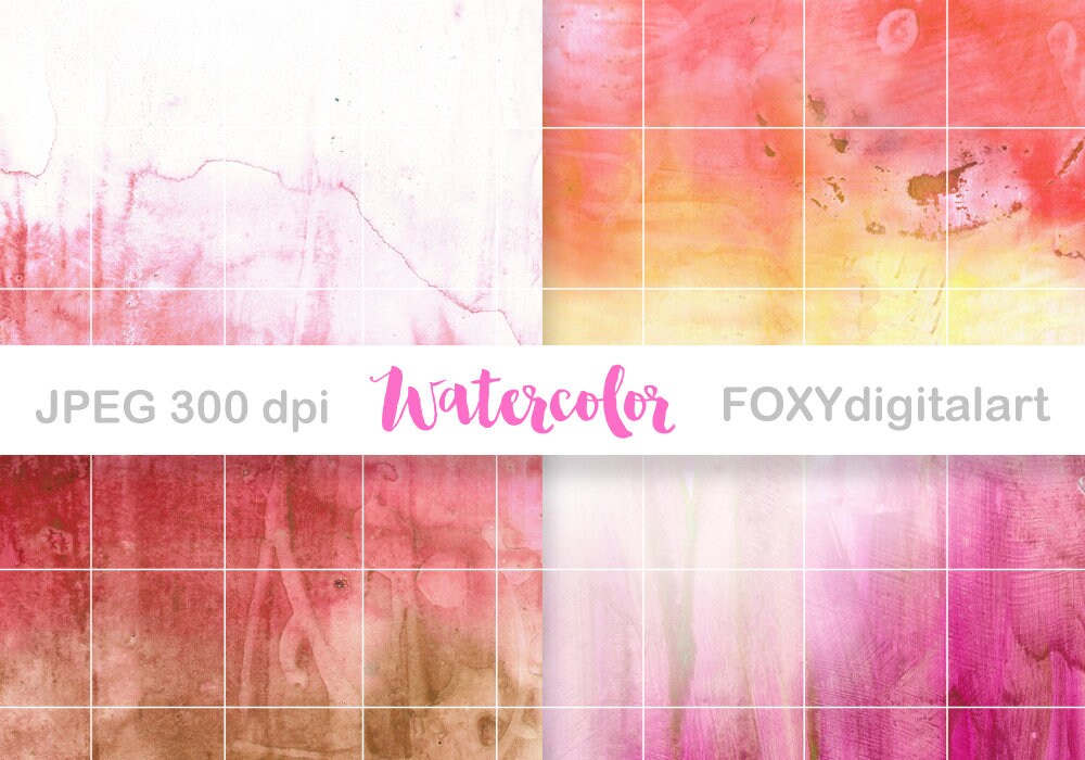 Watercolor Digital Paper: “WATERCOLOR PAPER” Scrapbooking, Watercolour ...
