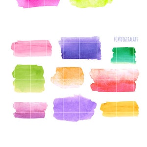Watercolour Brush Strokes Clipart , Hand Painted Watercolor Splash ...