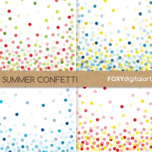 Confetti Digital Paper Set, “throw Some Confetti” Colorful Digital ...