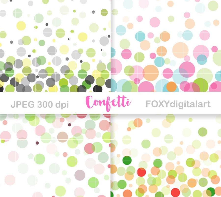 Confetti Digital Paper Set, “throw Some Confetti” Digital Paper ...