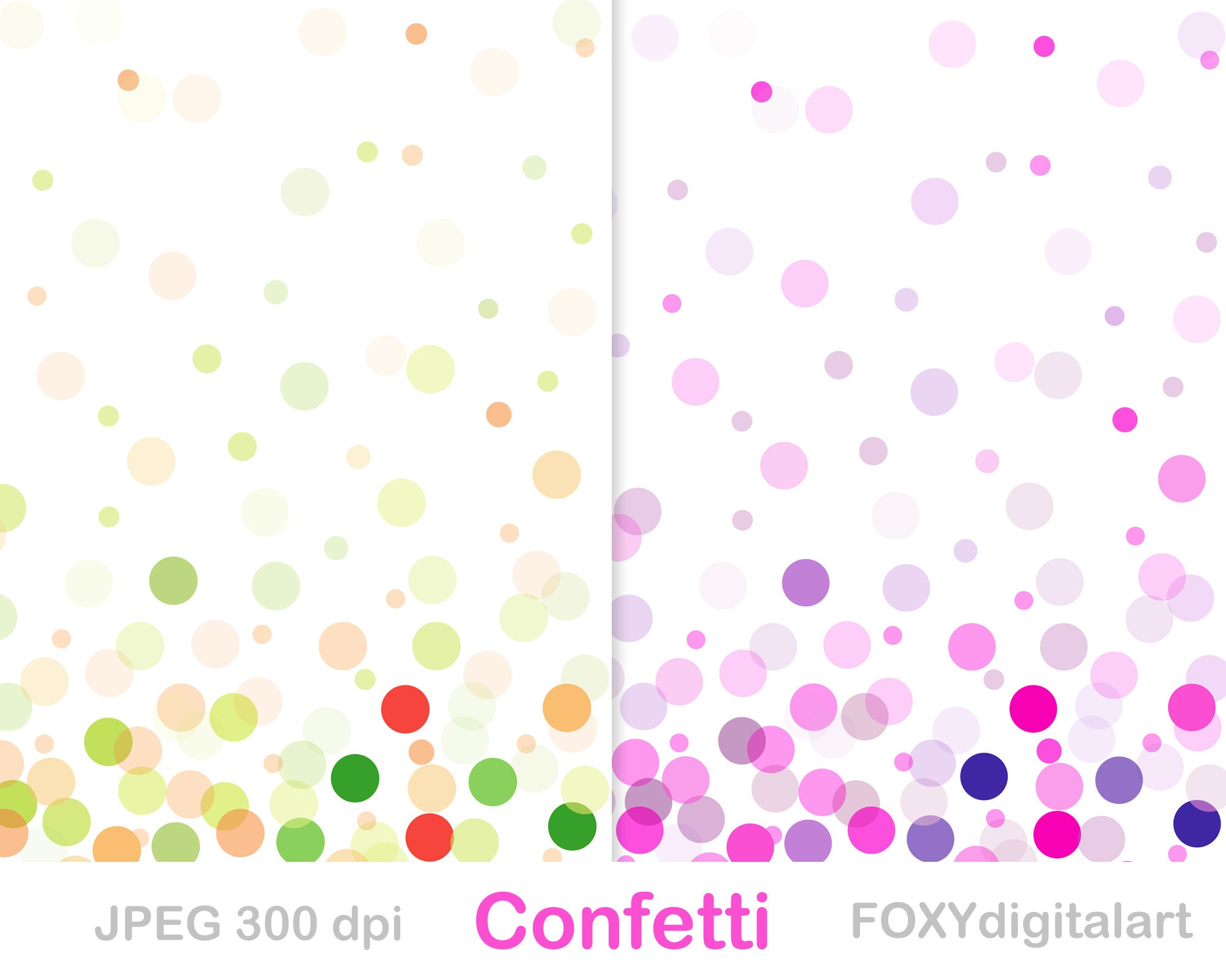 Confetti Digital Paper Pack Wedding Invitation, Throw Some Confetti ...