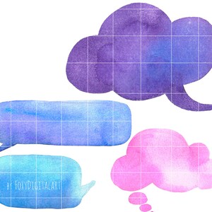 Watercolor Clip Art, Speech Bubbles, Speak Bubble, Speech Clip Art ...